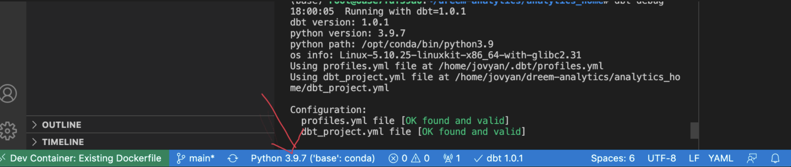 "Missing profile" error when opening a workspace · Issue #98 · AltimateAI/vscode-dbt-power-user ...
