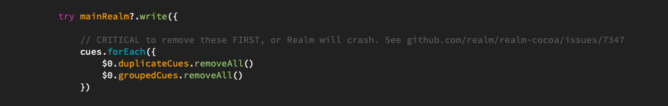 Crash On Delete When LinkingObjects Refer To Same Type · Issue #7347 · realm/realm-swift · GitHub