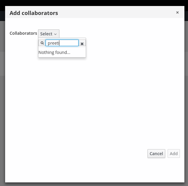 Adding collaborators does not find any users · Issue #1140 · openshiftio/openshift.io · GitHub
