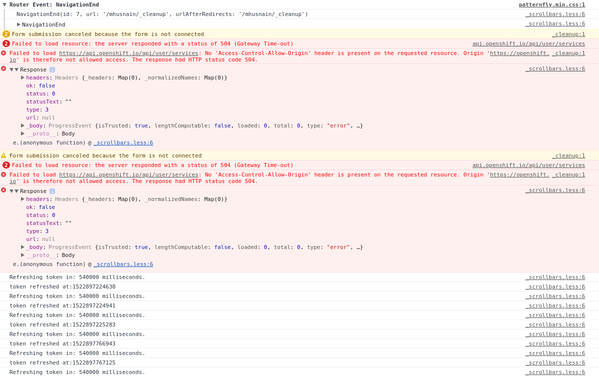 Cleanup failed with "Response with status: 0 for URL: null" · Issue #627 · openshiftio/openshift ...