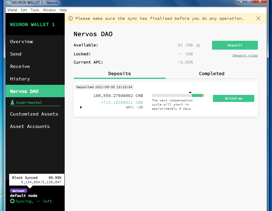 Wallet Update v 035 to v 100, 100.1 · Issue #2143 · nervosnetwork/neuron · GitHub