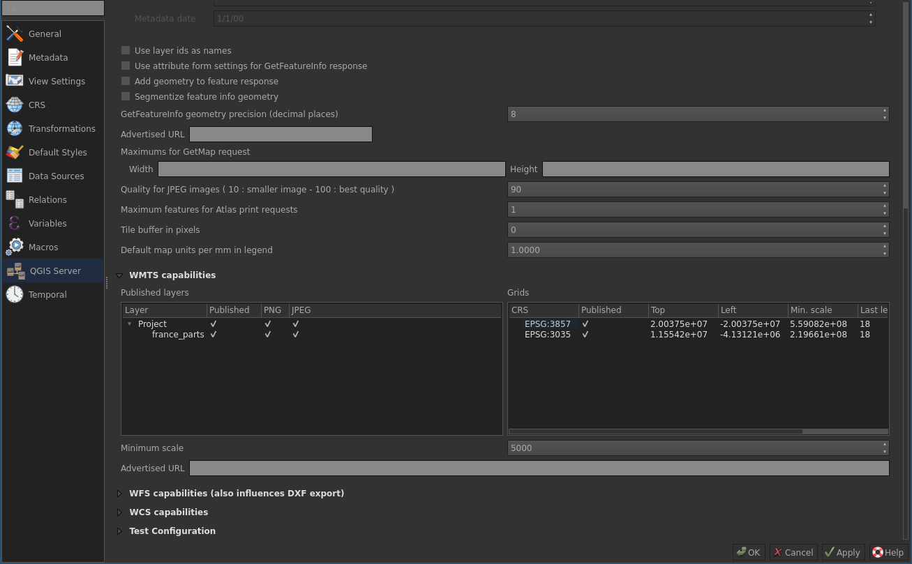 QGIS Server WMTS GetCapabilities returns no layers and no grids · Issue #30552 · qgis/QGIS · GitHub