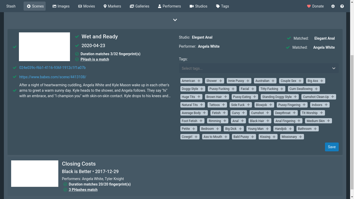 [Bug Report] Scene tagger does not select the best match · Issue #2398 · stashapp/stash · GitHub