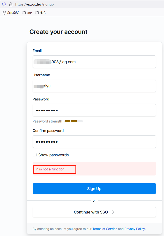 Docs Expodev Registration Failed Error Message N Is Not A Function