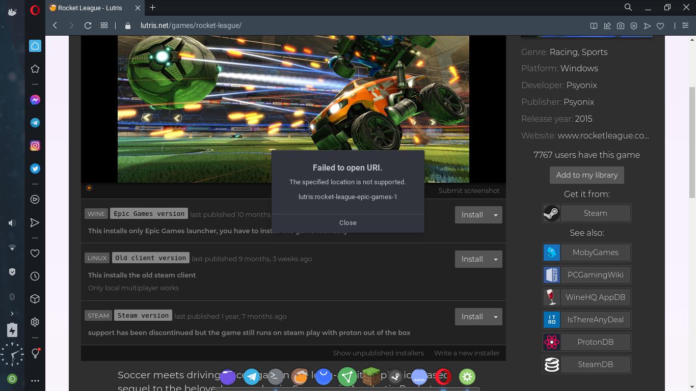 Lutris Net Will Not Open Lutris App When Installign Games Issue 3816
