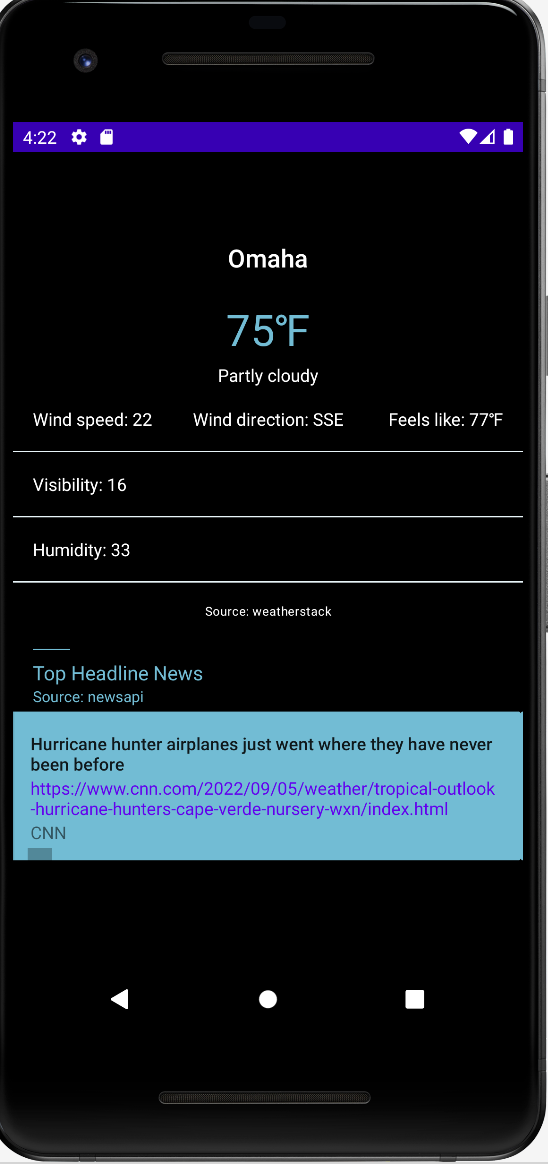GitHub - nbnnaji/SimpleWeather-NewsApp: Weather app showing news headlines