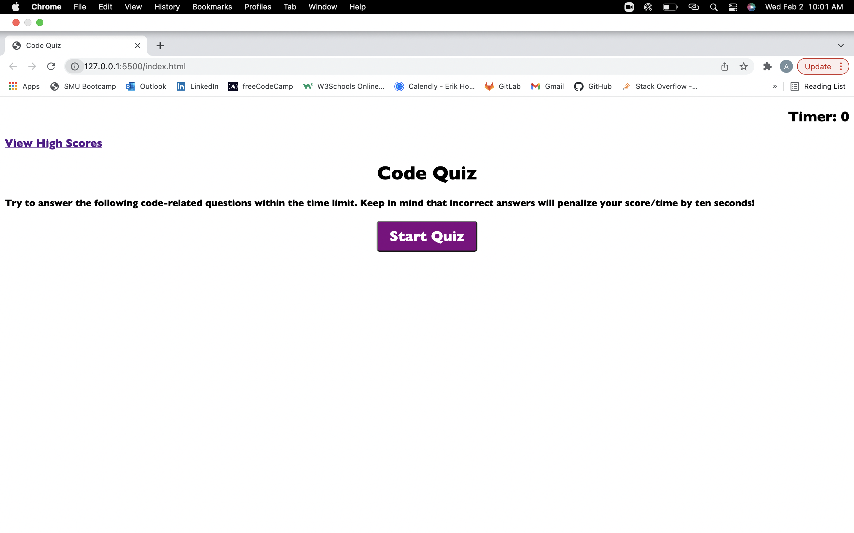 GitHub - aaeas/miniature-pancake: Web APIs Code Quiz