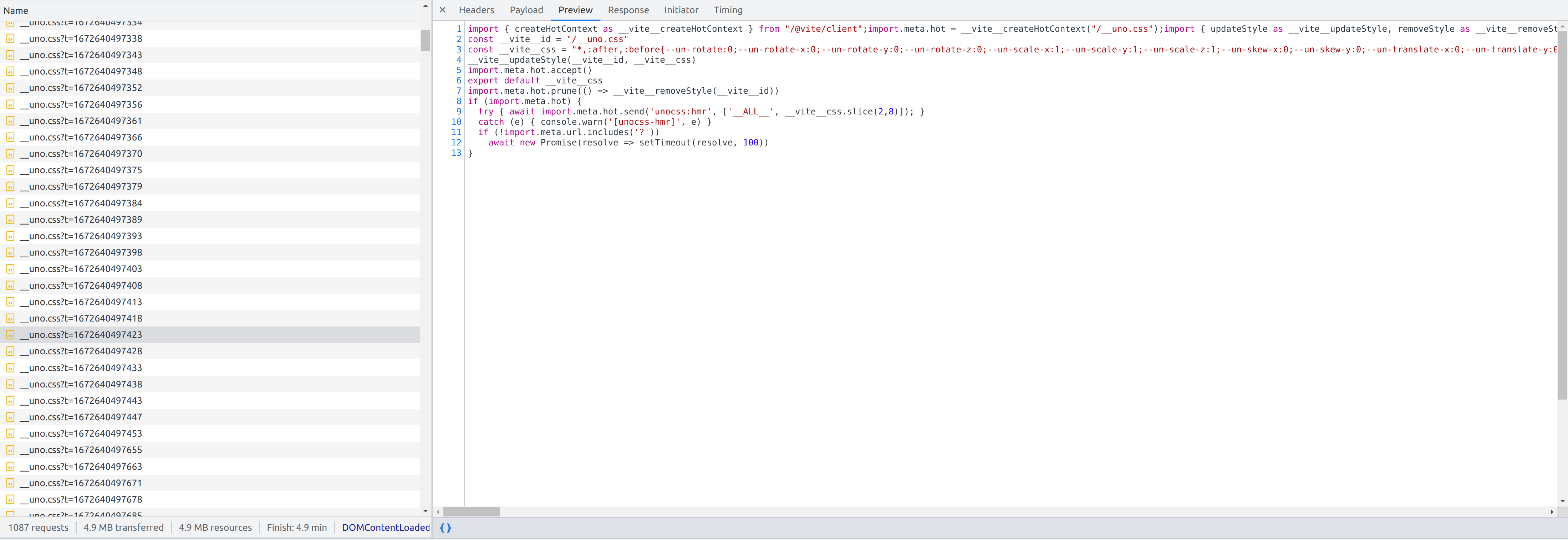 Vite dev servers requests http://localhost: /__uno.css?t= every 2ms · Issue #2039 · unocss ...