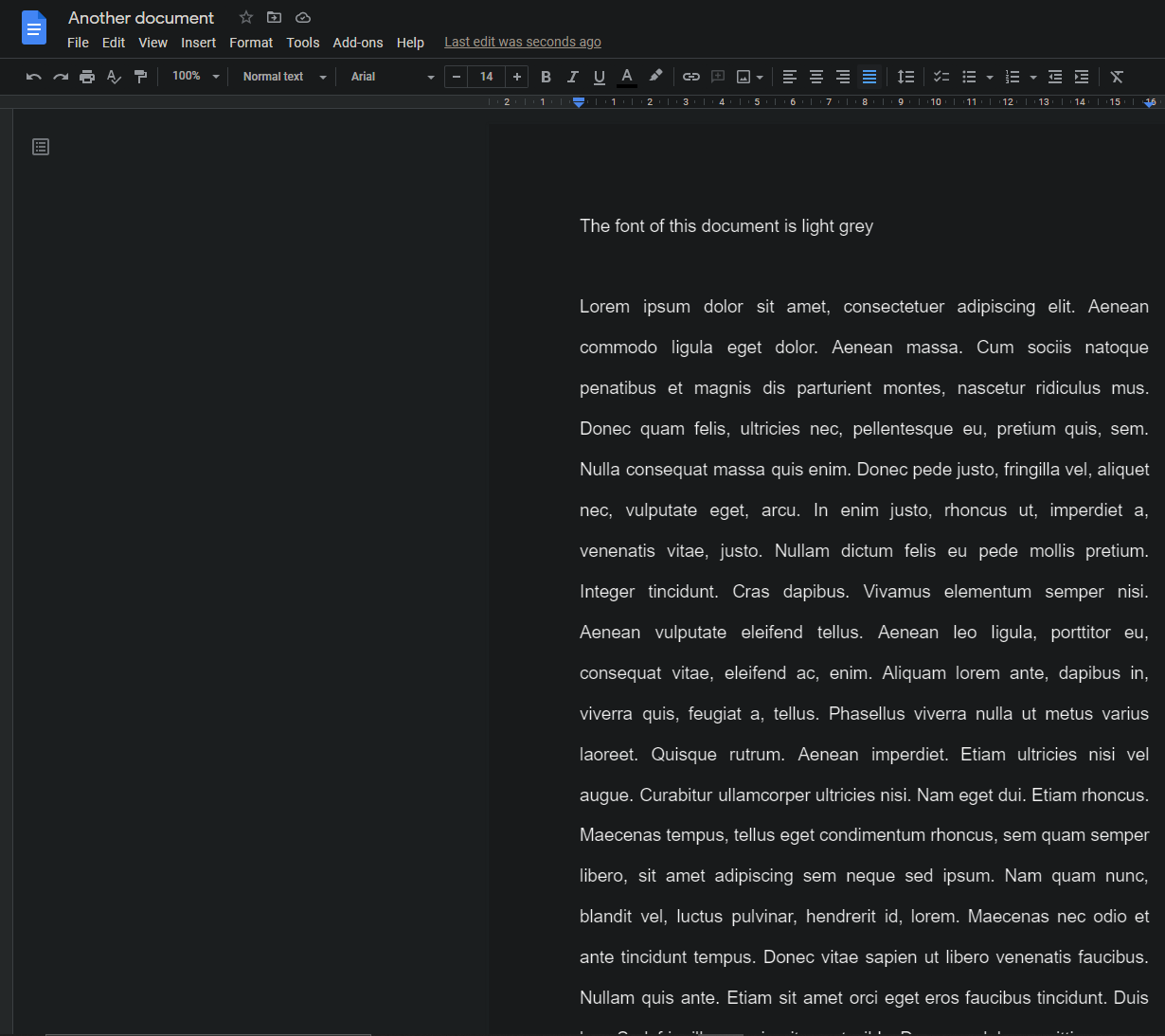 [Bug] Light grey font on Google docs · Issue #7117 · darkreader/darkreader · GitHub