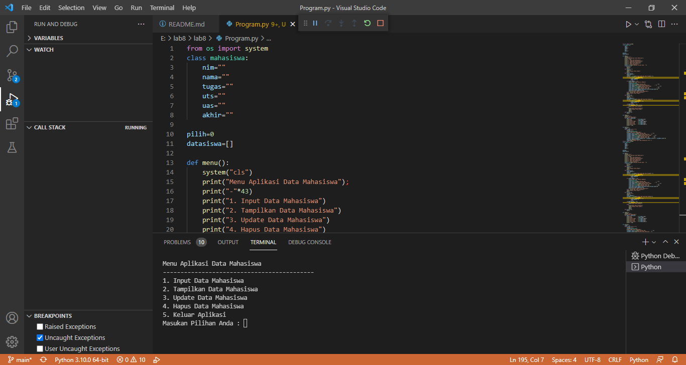 GitHub - nandarosma/lab8: Buat program sederhana dengan mengaplikasikan penggunaan class.