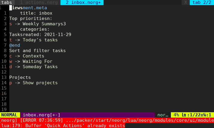 Can't have multiple gtd view buffers open · Issue #210 · nvim-neorg/neorg · GitHub
