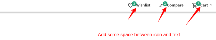 Add Space in the Icon and Text at the Velocity Front Page. · Issue #6500 · bagisto/bagisto · GitHub