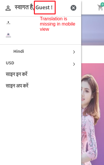 Guest welcome message translation missing in mobile view. · Issue #6908 · bagisto/bagisto · GitHub