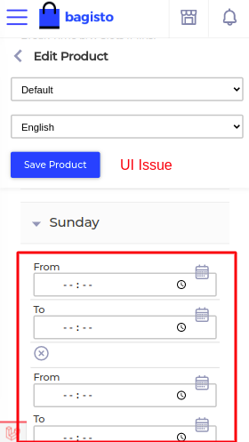 Mobile view UI issue in booking product creating and editing them. Same slots all days, slot ...