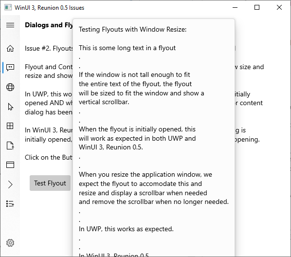 [WinUI3 Reunion 0.5] Window Resizing Not Handled on Flyouts and Content Dialogs · Issue #4831 ...