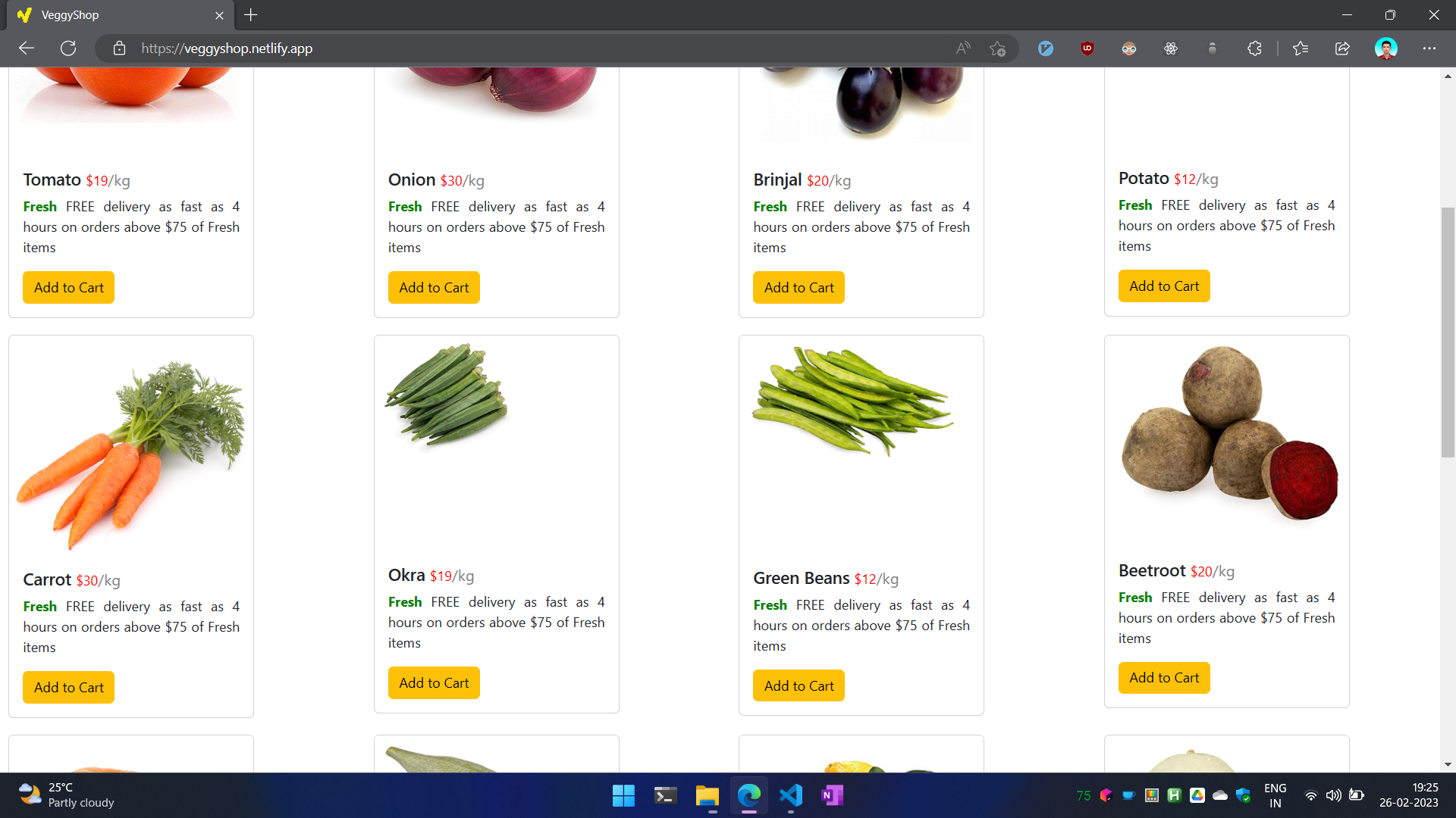GitHub - sagarjgb2/VeggyShop: VeggyShop is a frontend of the vegetable shoping site.