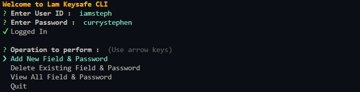 GitHub - SumanGurung01/lam-keysafe-cli: cli tool for managing all your passwords in one place.