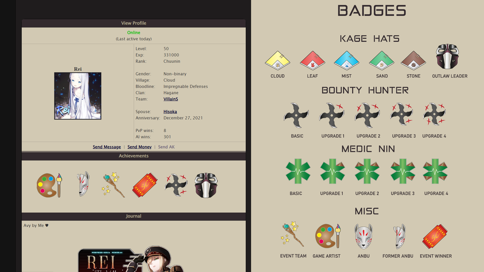 Create Achievement Badges for players profile page. · Issue #177 · elementum-games/shinobi ...