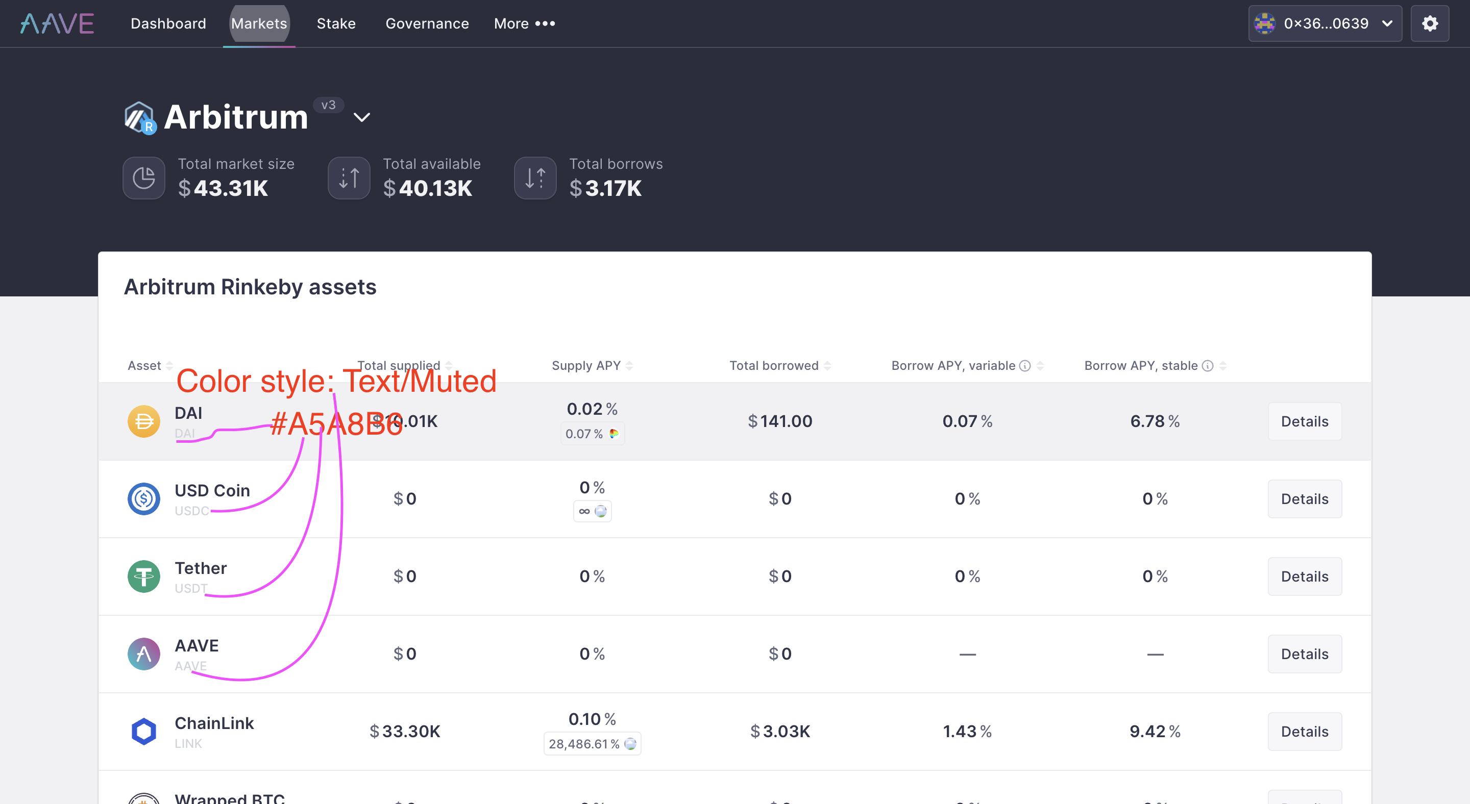 Change text color to 'Text muted' style · Issue #373 · aave/interface · GitHub
