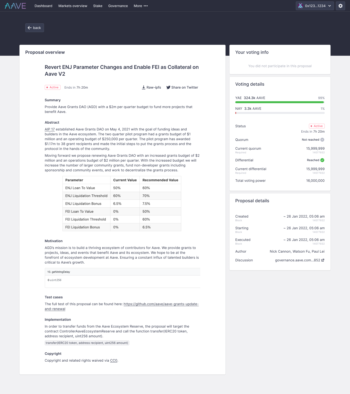 Governance page missing remaining time · Issue #588 · aave/interface · GitHub