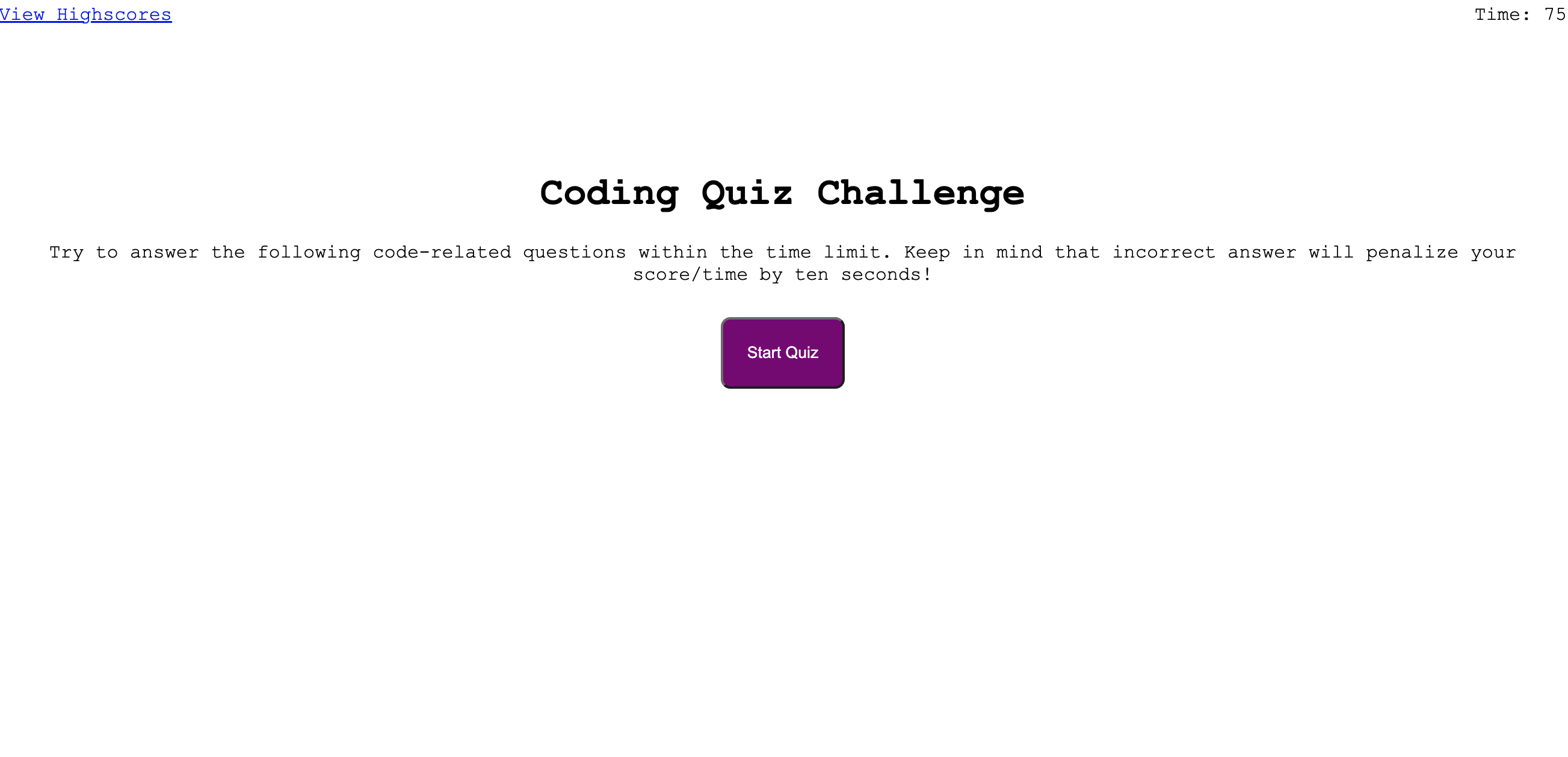 GitHub - CalvinTurner10/Homework04_Javascript-Code-Quiz