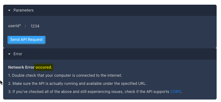 Typo in Try It Network Error · Issue #2092 · stoplightio/elements · GitHub