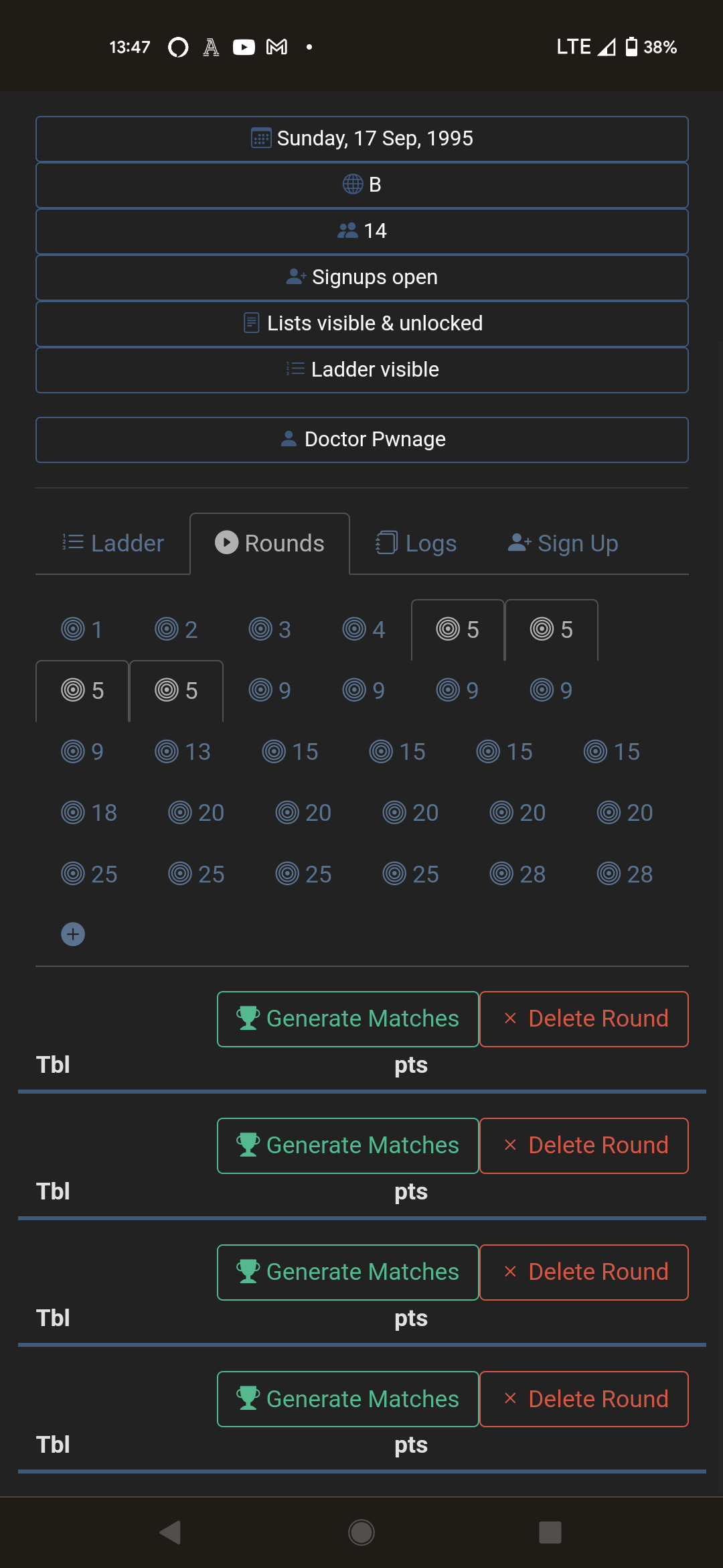 Rounds of the same name will be viewed at the same time · Issue #35 · Valadian/T4 · GitHub