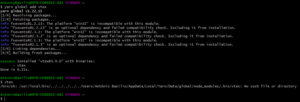 Error trying to run vtex toolbelt: no such file or directory · Issue #1138 · vtex/toolbelt · GitHub