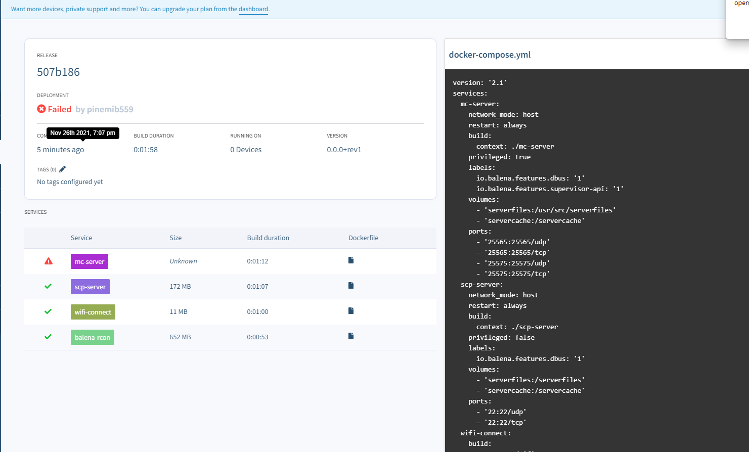 balena release fail [BUG] · Issue #178 · AlexProgrammerDE/balena-minecraft-server · GitHub
