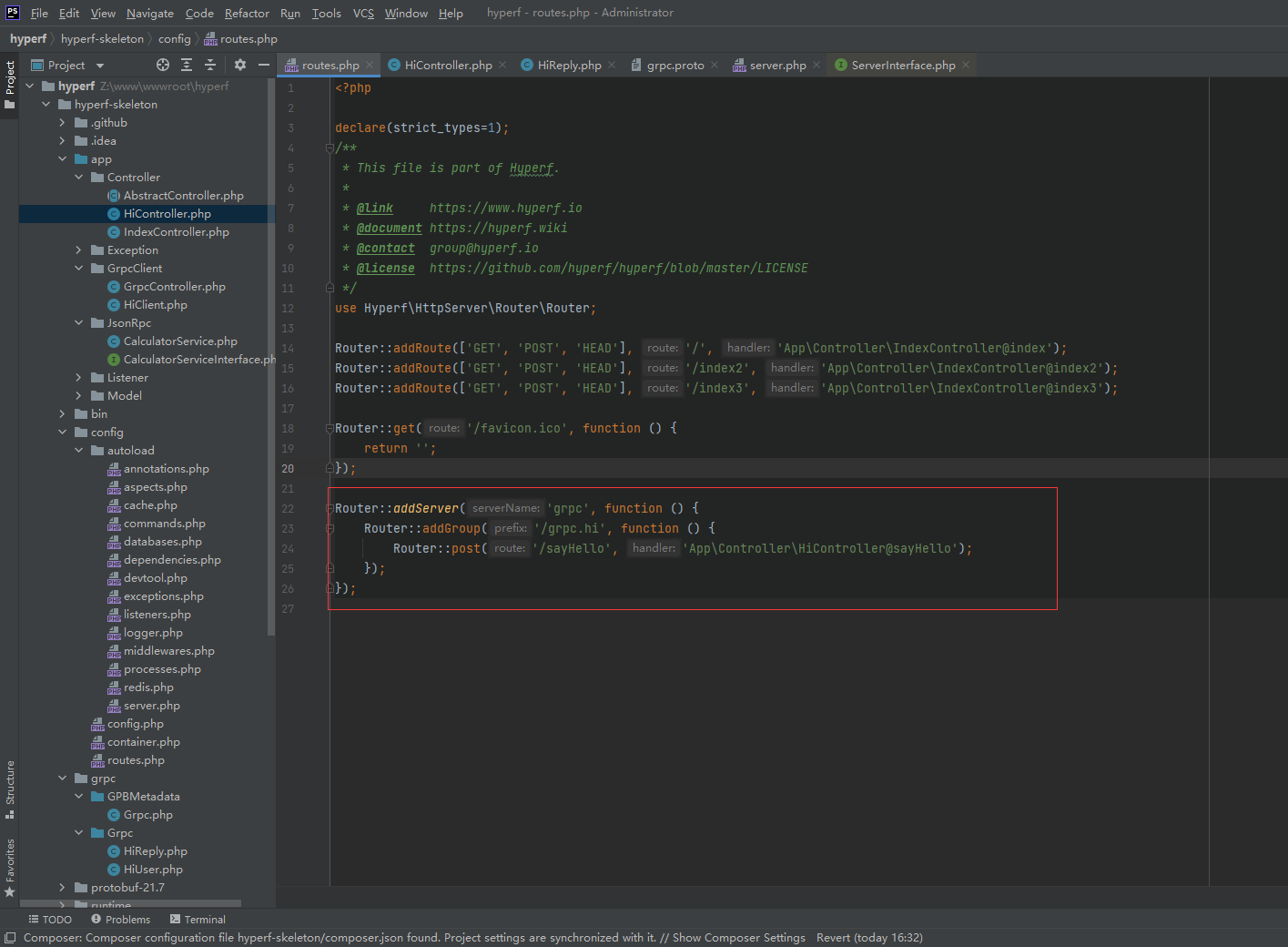 [BUG] grpc示例请求不通Internal error（Received RST_STREAM with code 2 triggered by internal client ...