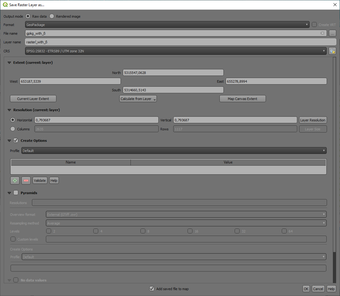 Raster Layer Exported To Geopackage With The Character ß In The Name Is Not Immediately Loaded