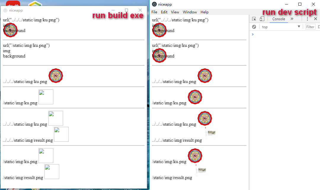 All Images Show Well When Running Dev Script But Part Of Them Don T Show When Running Built Exe