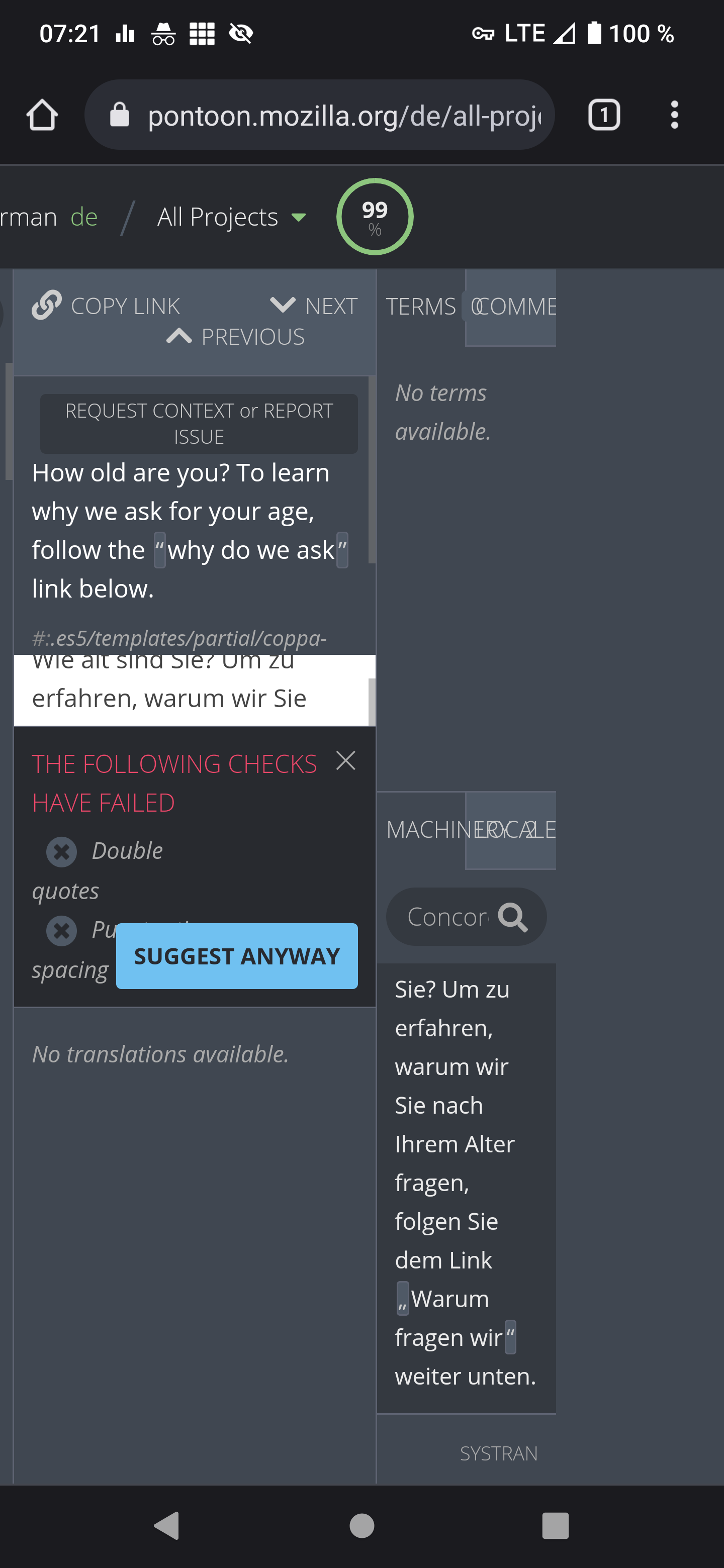 [Bug] Suggest anyway button overlapping check message in portait mode [android13] · Issue #2639 ...