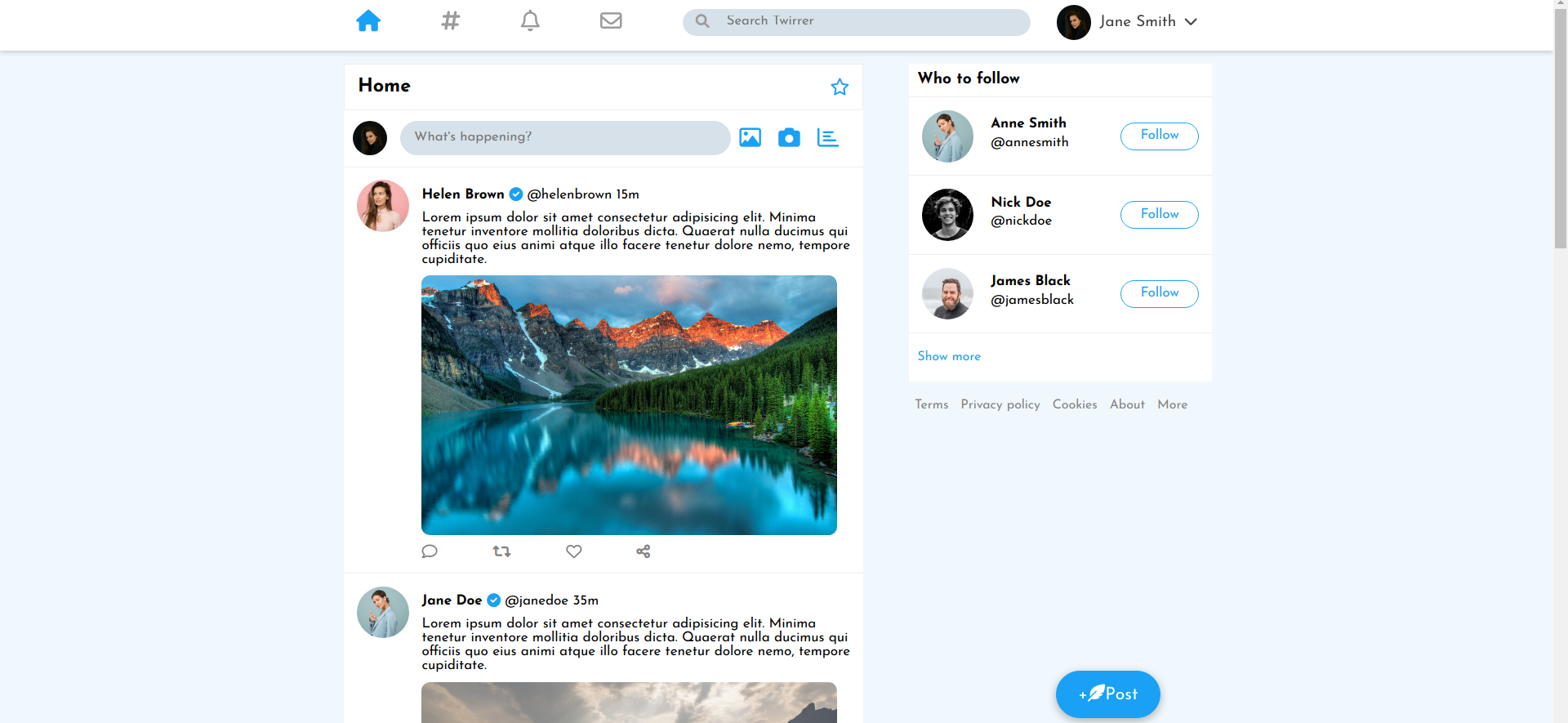 GitHub - SamuelFanawopo/TwitterClone: Created a fully responsive twitter clone (HTML, CSS ...