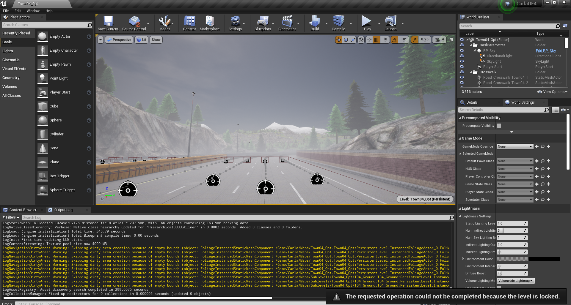 Unable To Edit Level Level Is Locked In Carla Unreal Project · Issue 5717 · Carla Simulator 
