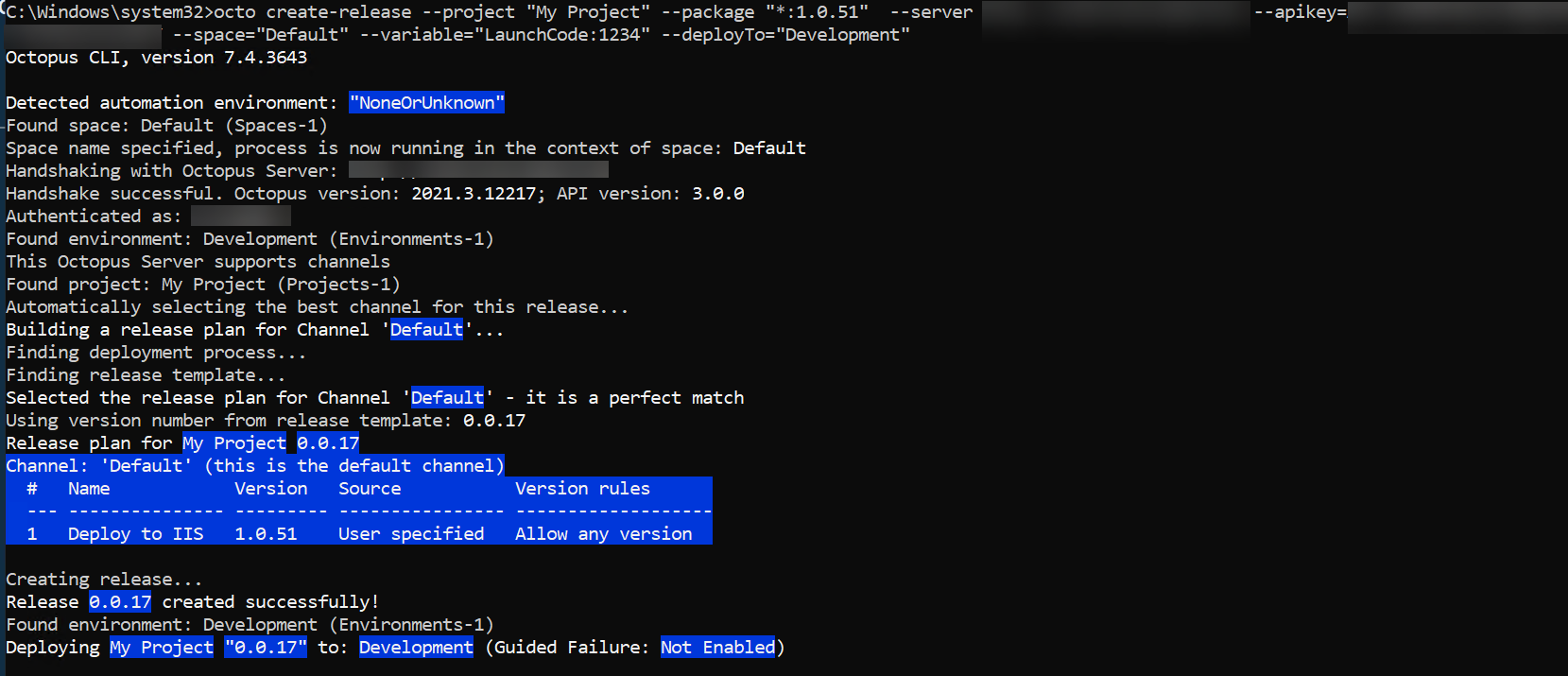 Code in a warning when prompted variable is set when the --variable parameter is set without ...
