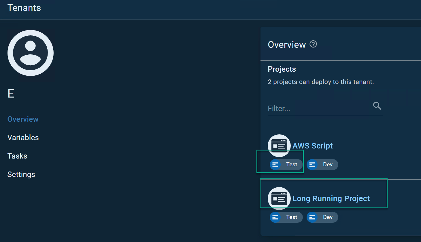 Users cannot edit any tenant project variables unless they have access to all environments and ...