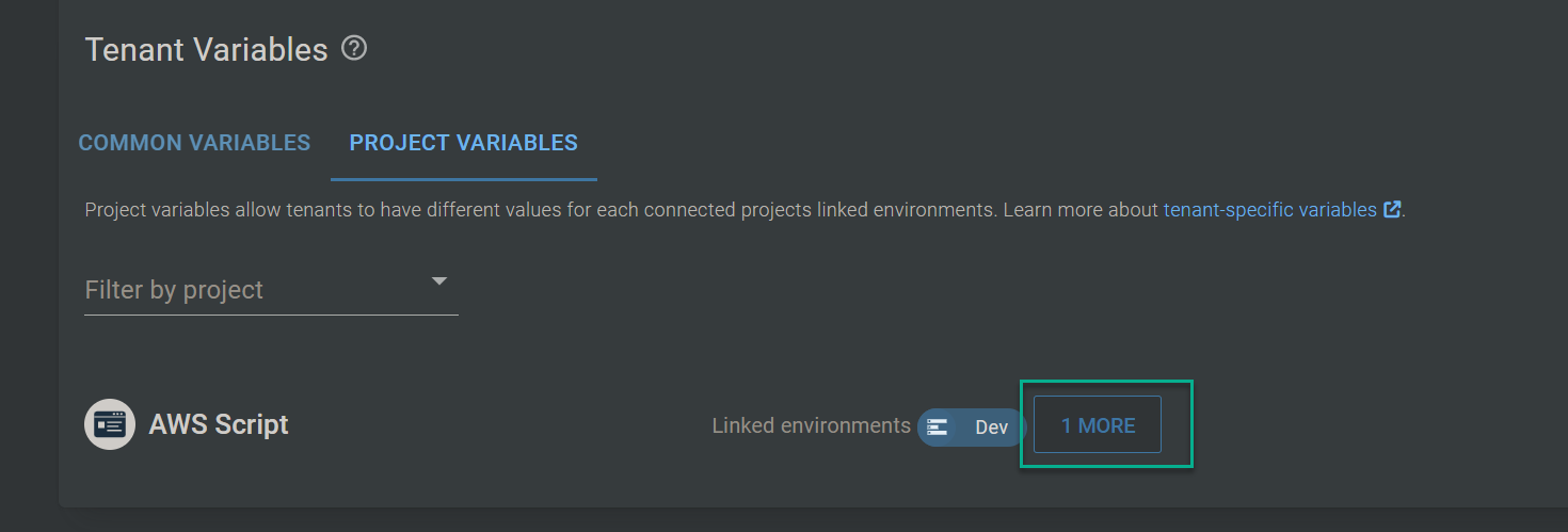 Users cannot edit any tenant project variables unless they have access to all environments and ...