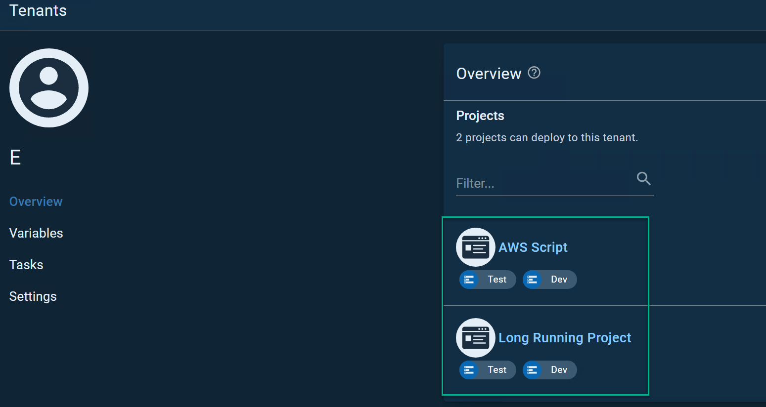 Users cannot edit any tenant project variables unless they have access to all environments and ...