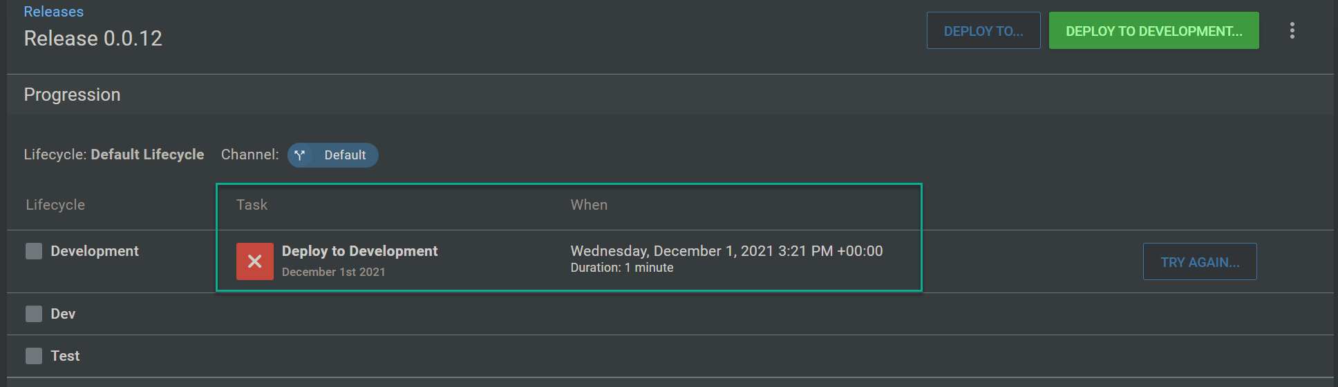 Specific Release page in a project (ie release 1.0.0) does not show the deployment tasks in the ...