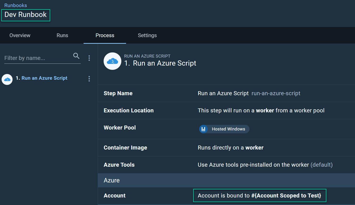 Runbook runs ignoring variable scoping for variable of Account Type · Issue #8258 ...