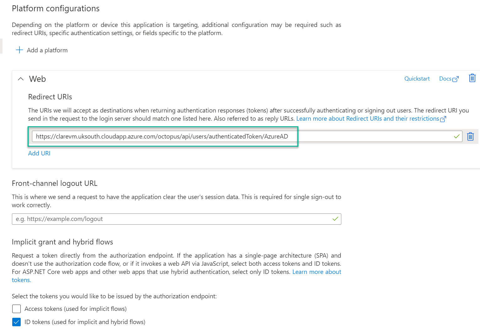 Azure Ad Integration Using A Client Secret Does Not Work With Octopus Bindings Using A Virtual 