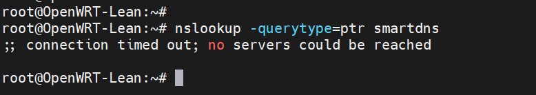 在Passwall2启动后使用nslookup -querytype=ptr smartdns命令验证无法通过 · Issue #1476 · pymumu/smartdns · GitHub