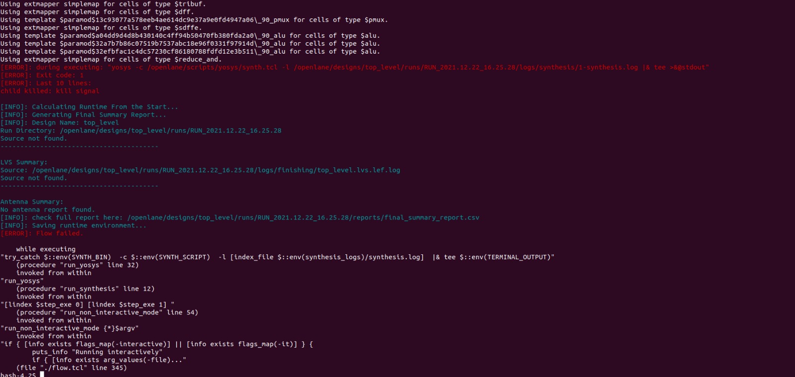 Openlane Flow Get Stuck At Yosys Part Continuing Techmap Pass · Issue 789 · The Openroad 