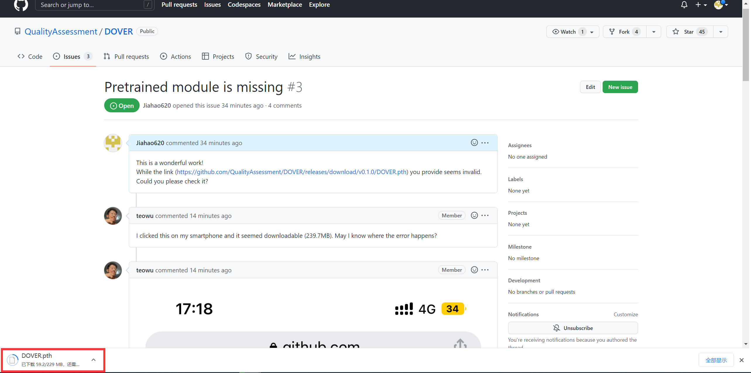 Pretrained module is missing · Issue #3 · VQAssessment/DOVER · GitHub