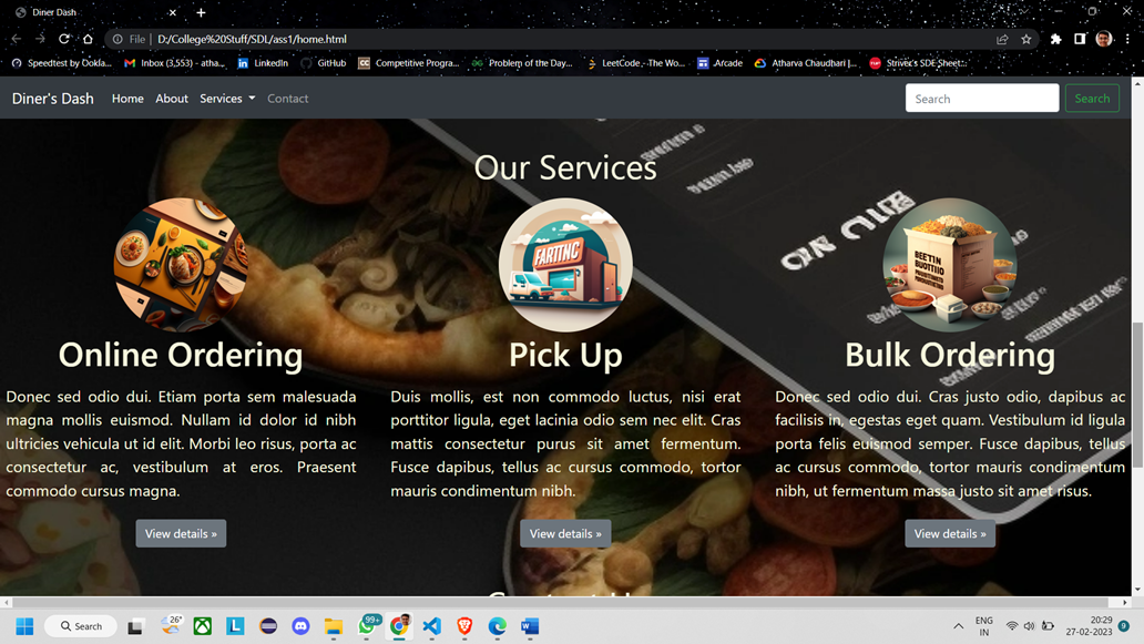 GitHub - Atharva-C/Diner-Dash: Diner Dash is a static web page featuring an Online food ordering ...
