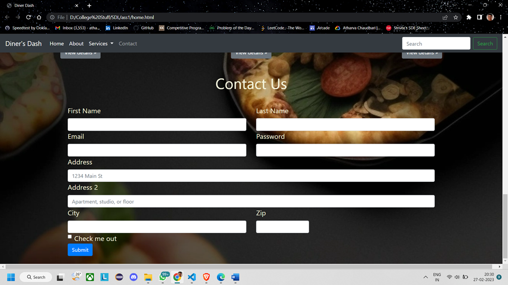 GitHub - Atharva-C/Diner-Dash: Diner Dash is a static web page featuring an Online food ordering ...