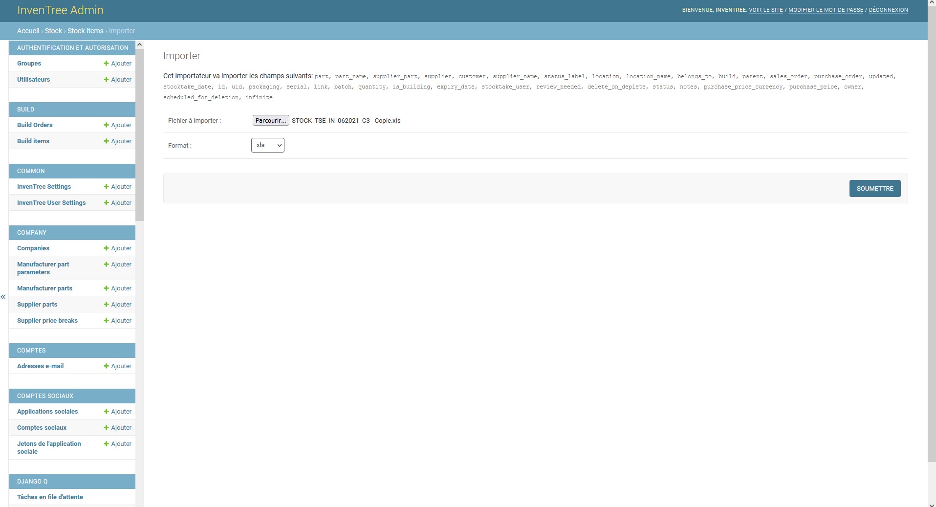 Can't import all data fields when importing excel file of parts · Issue #2181 · inventree ...