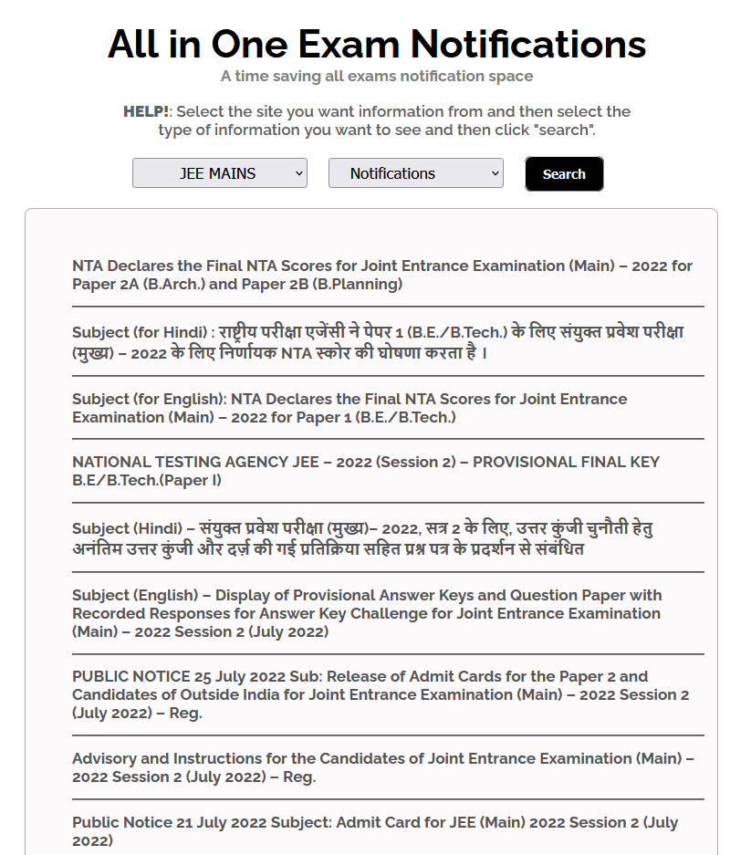 GitHub - MridulTi/Exam-Notification: A one-stop solution to all exam ...
