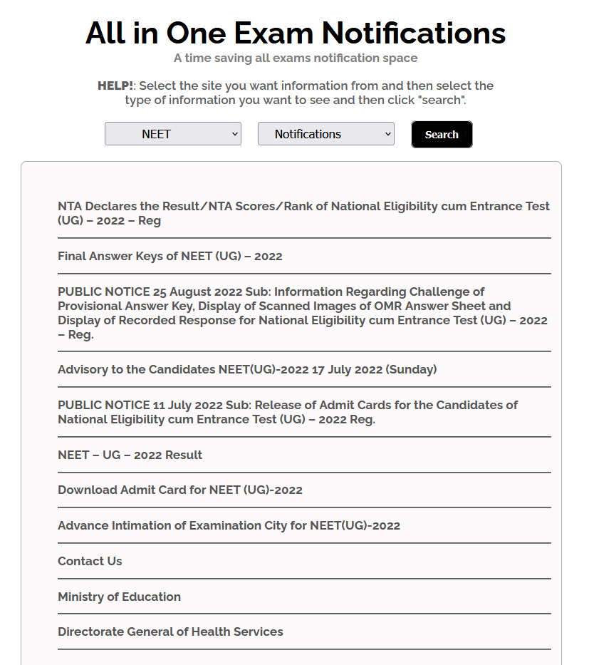 GitHub - MridulTi/Exam-Notification: A one-stop solution to all exam notifications . This is a ...